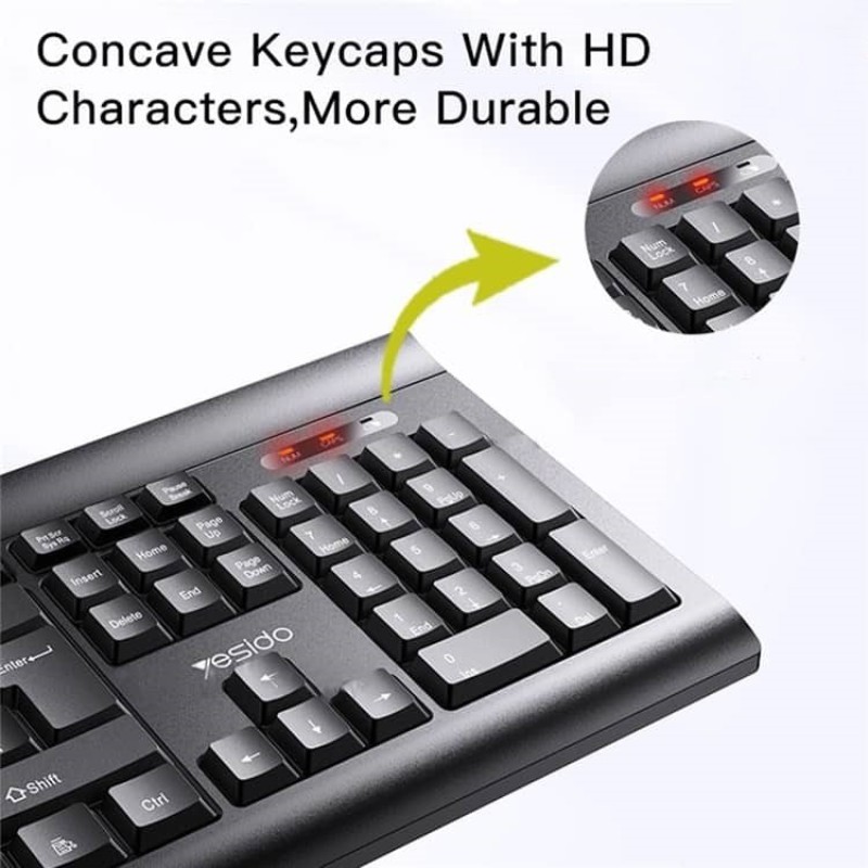 کیبورد و موس بی سیم یسیدو مدل Yesido KB12