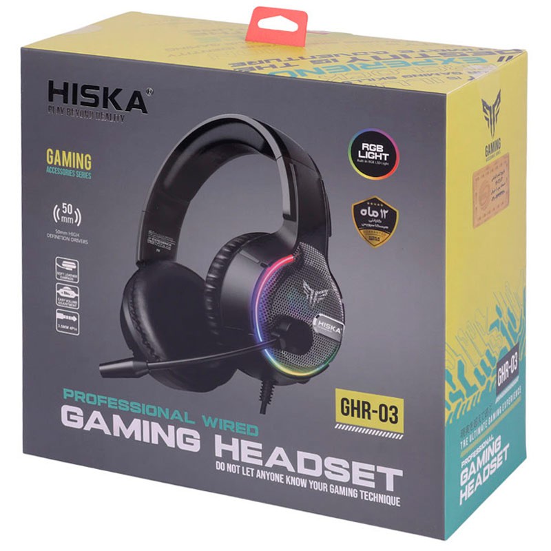 هدست گیمینگ هیسکا سیم دار مدل Hiska GHR-03